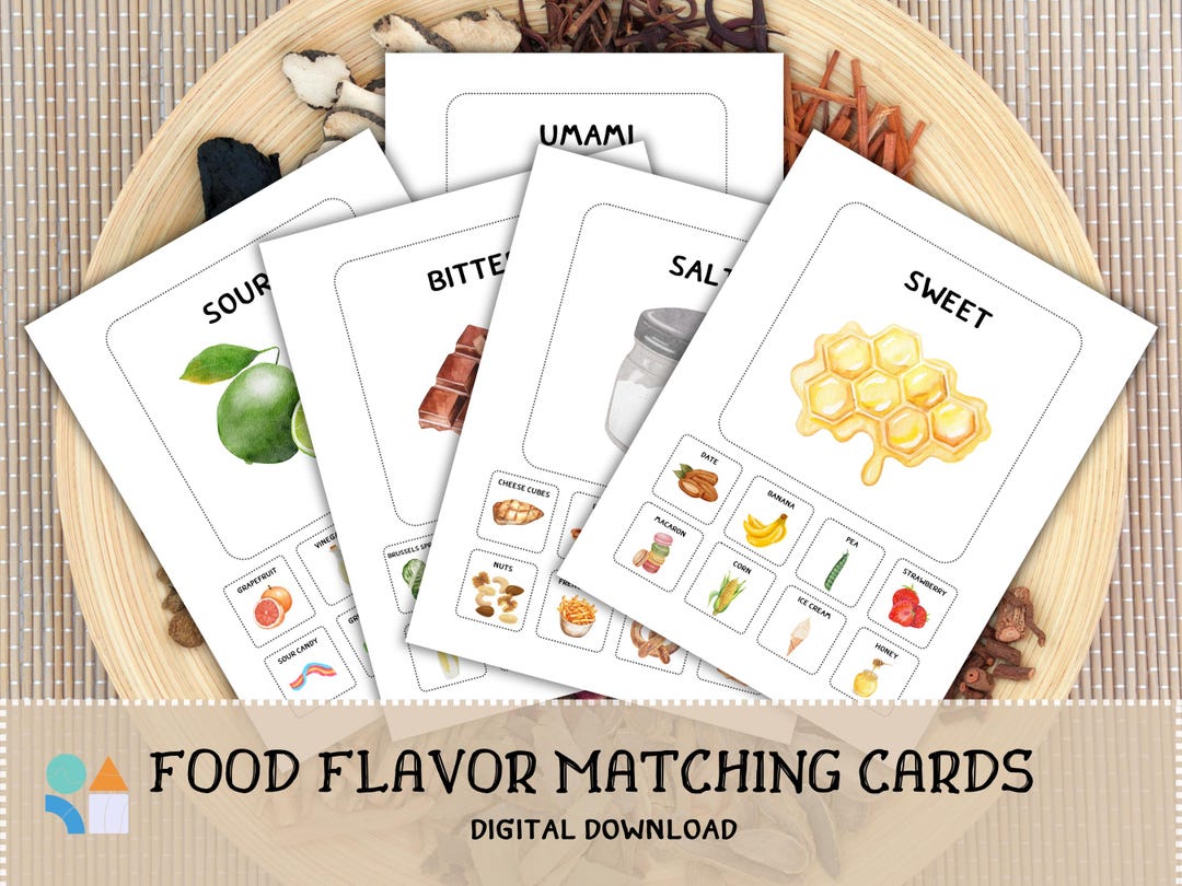 Sensory Taste Matching Game Printable: Food Flavor Sorting Cards ...