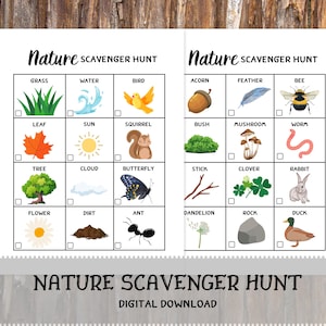 Nature Scavenger Hunt Printable Game for Kids | Educational Outdoor ...