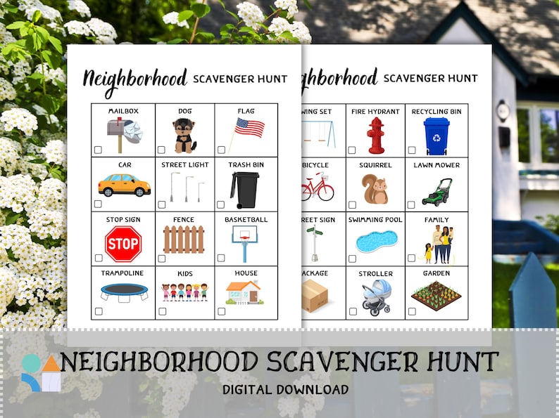 Neighborhood Scavenger Hunt Printable for Kids | Outdoor Exploration ...