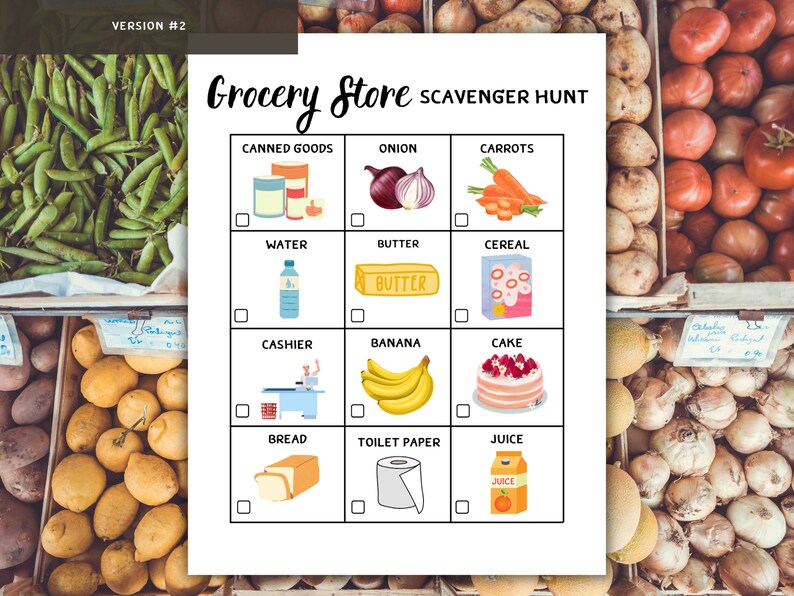Grocery Store Scavenger Hunt Printable | Shopping Game for Kids ...