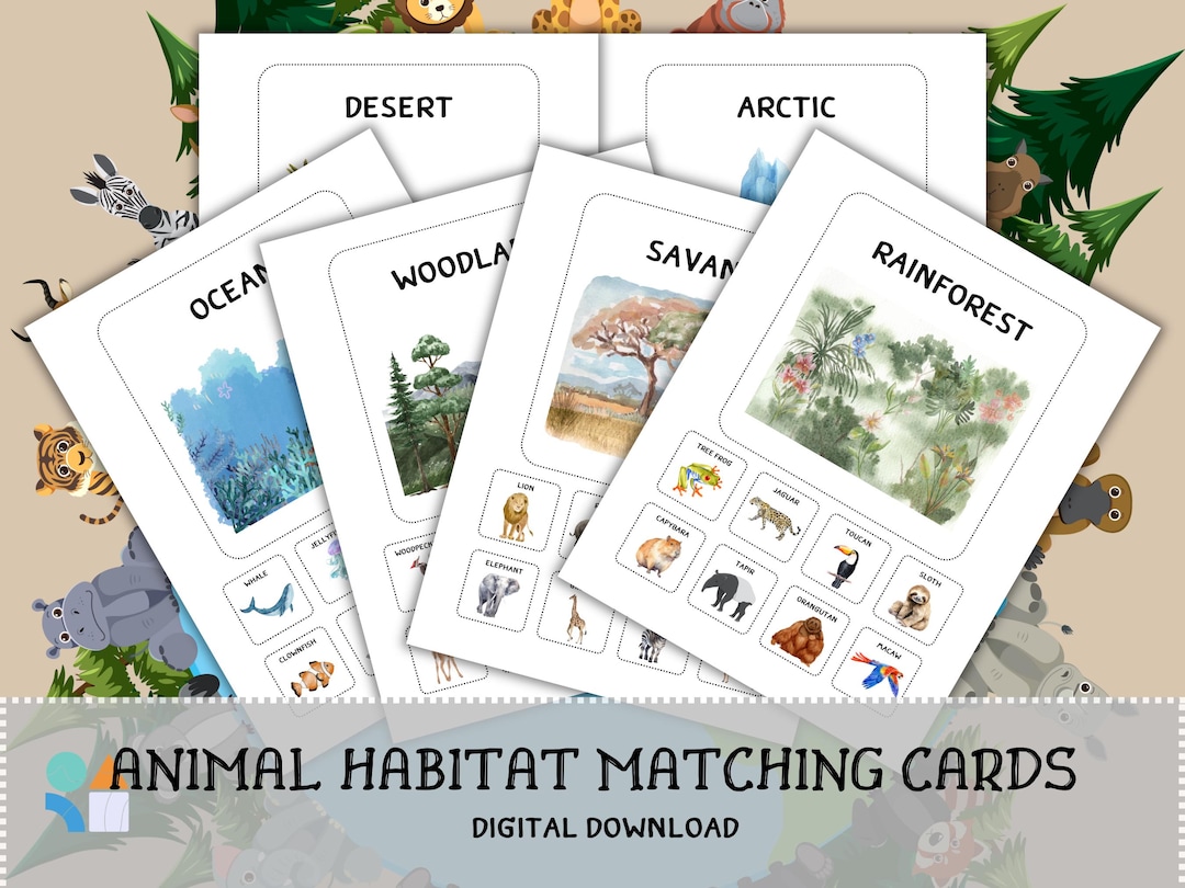 Montessori Animal Habitat Matching Game Printable: Preschool Science ...