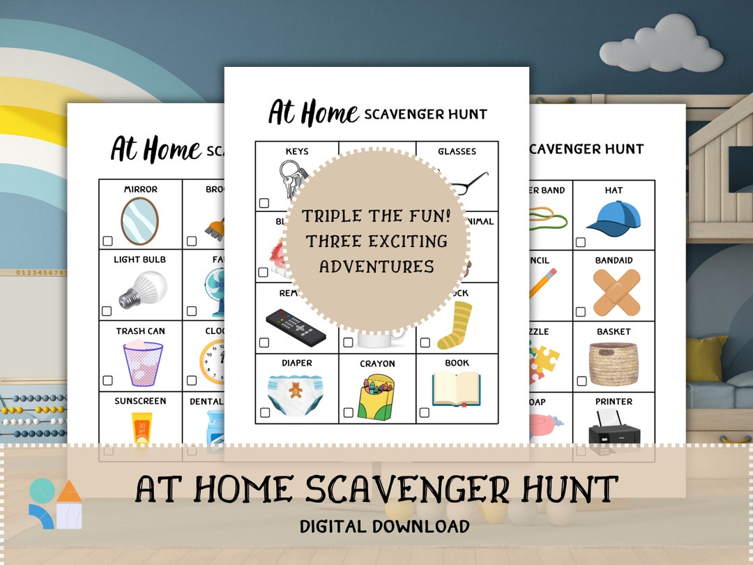 Home Scavenger Hunt Printable for Kids | Toddler & Preschool Indoor ...