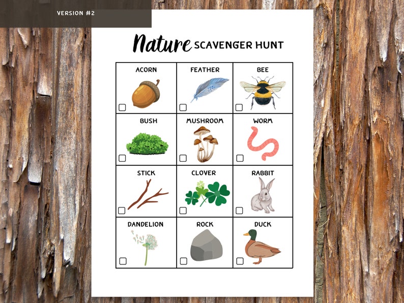 Nature Scavenger Hunt Printable Game for Kids | Educational Outdoor ...