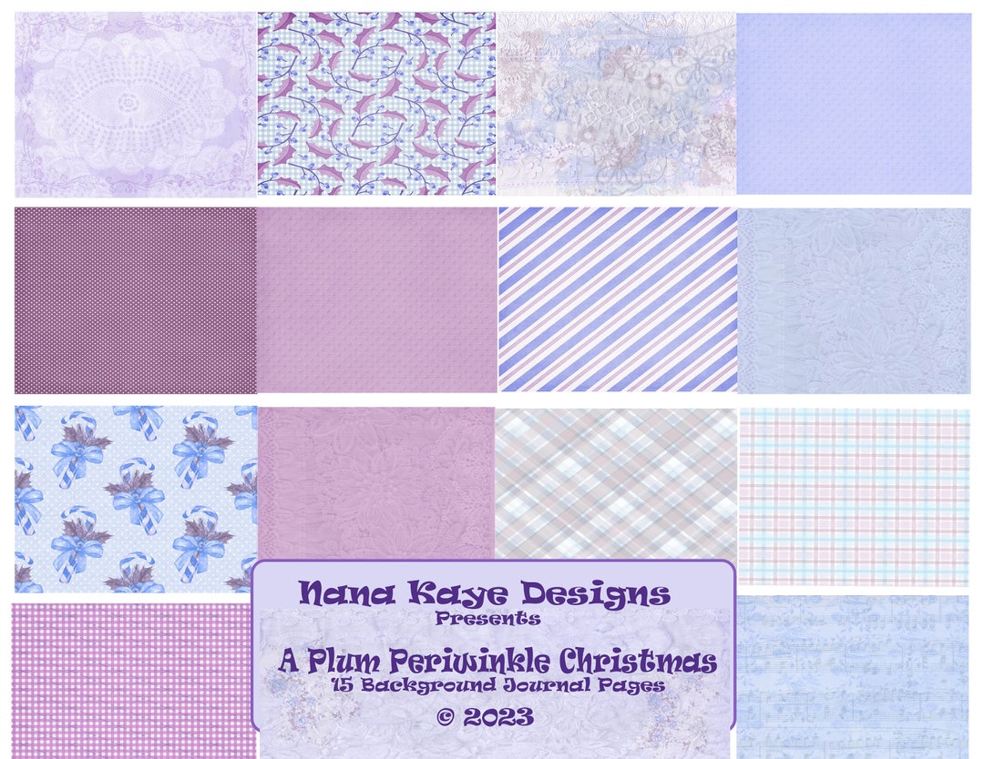 Plum Periwinkle Christmas Digital Background Journal Pages - Etsy