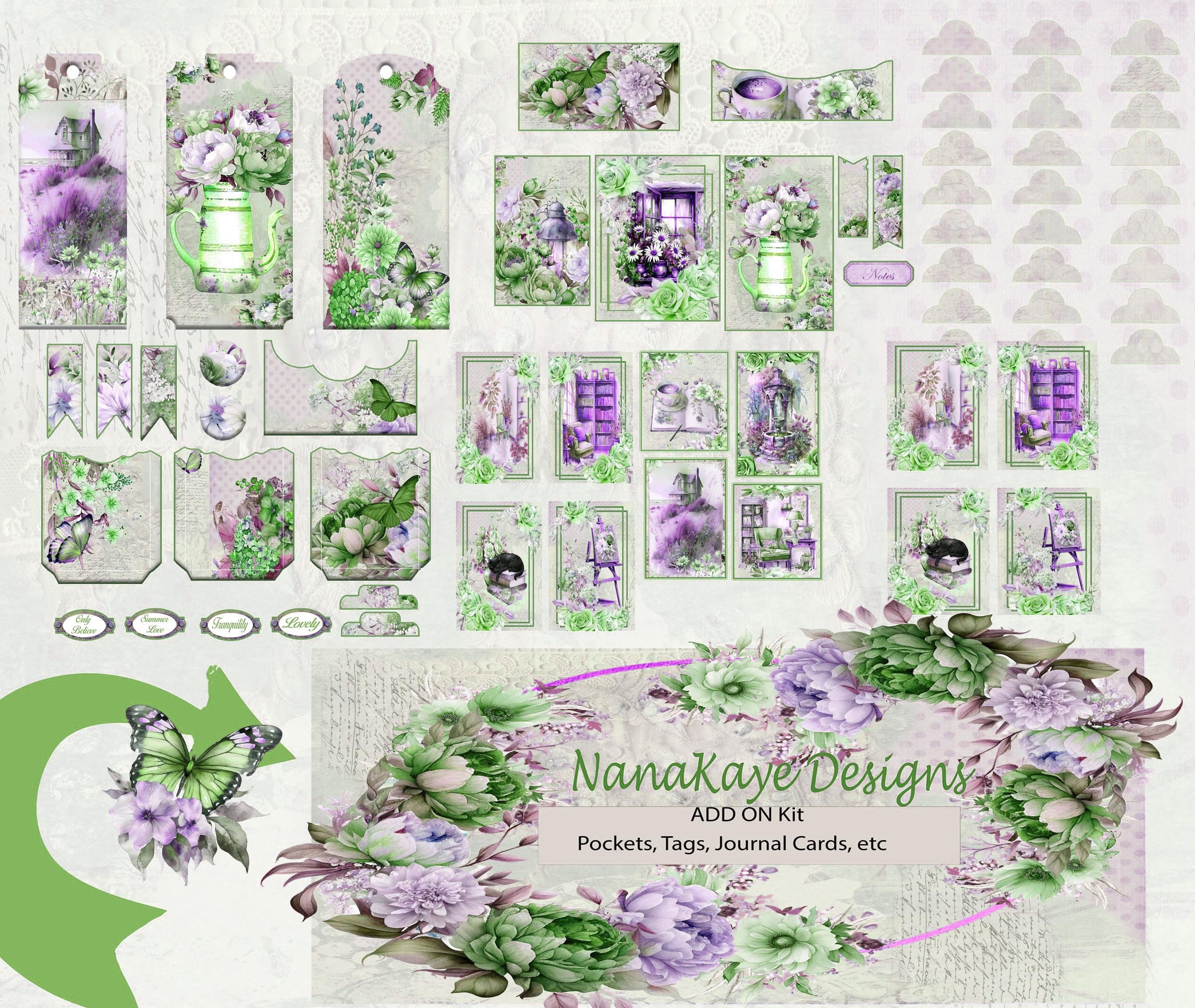 Green Tranquility Elements Kit, Digital Journal Kit 3 - Etsy