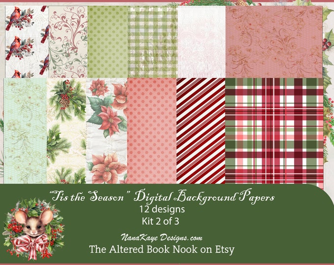 Tis the Season" Background Papers Kit - Etsy