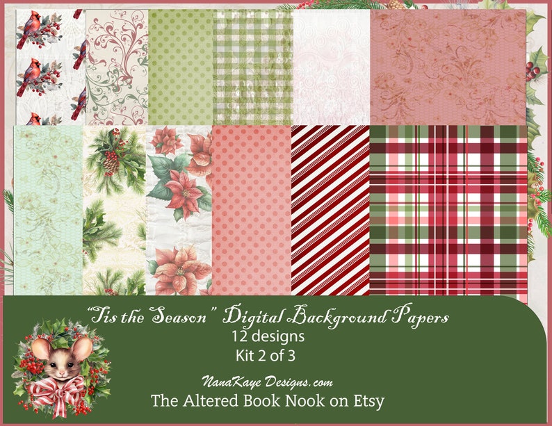 Tis the Season" Background Papers Kit - Etsy