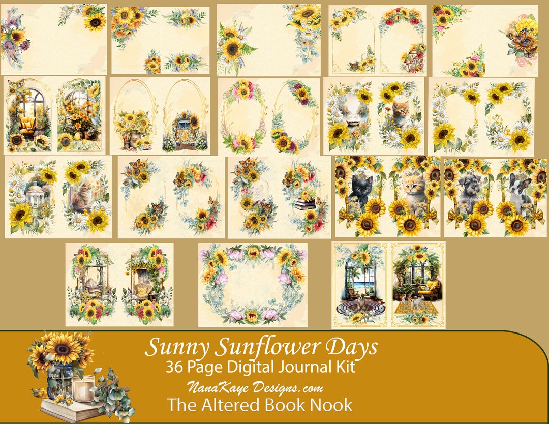 Sunny Sunflower Days" Digital Journal Kit, - Etsy