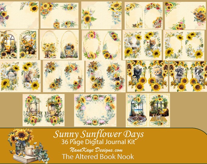 Sunny Sunflower Days" Digital Journal Kit, - Etsy