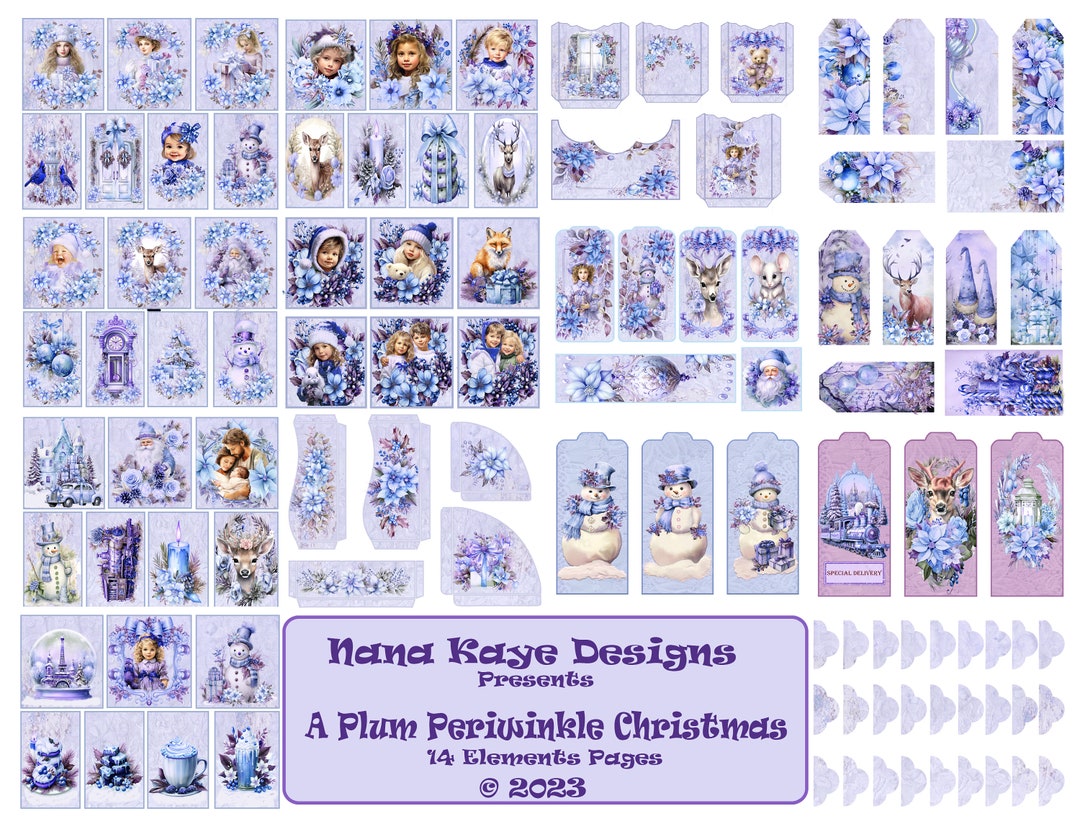 Plum Periwinkle Christmas Elements Kit, Kit 3 Of3 - Etsy