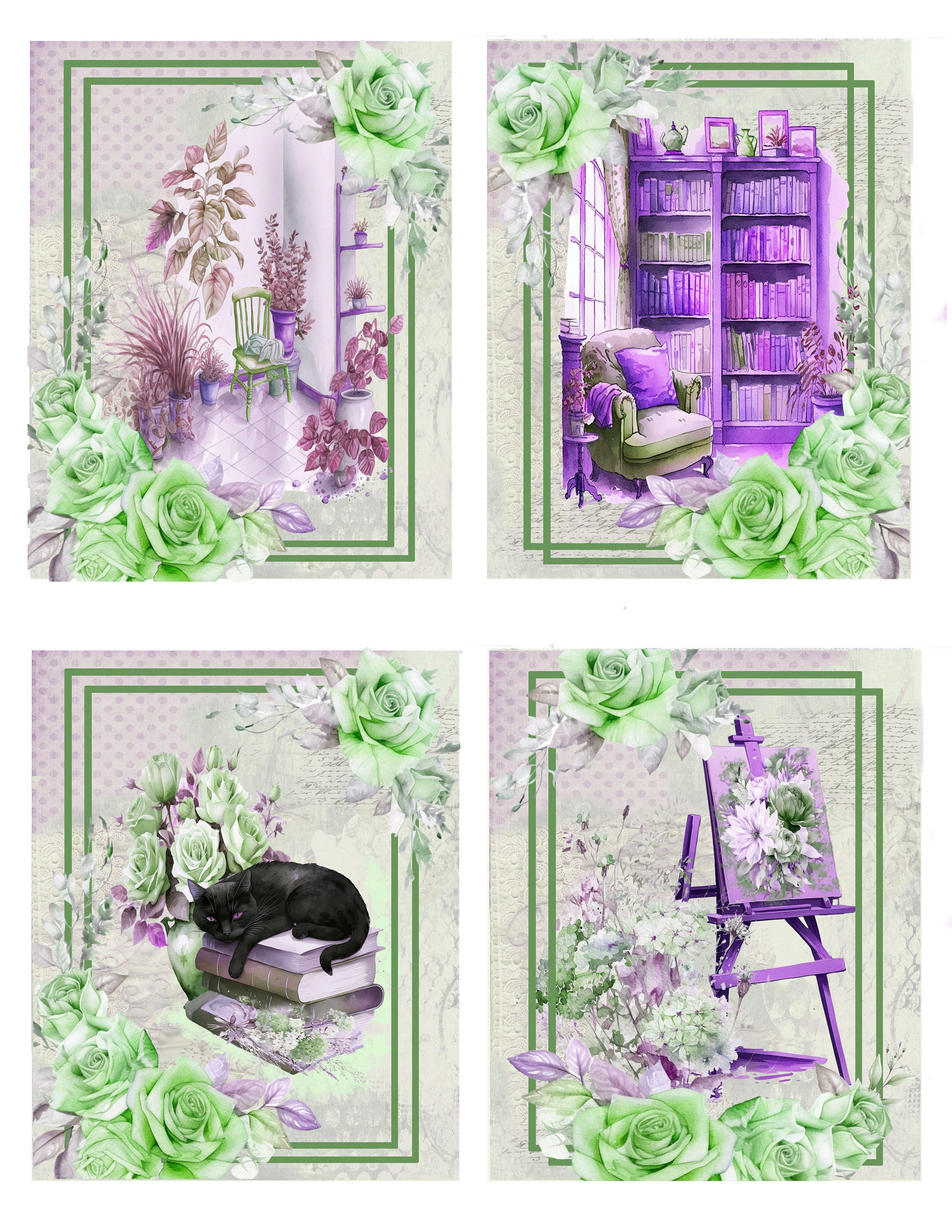 Green Tranquility Elements Kit, Digital Journal Kit 3 - Etsy