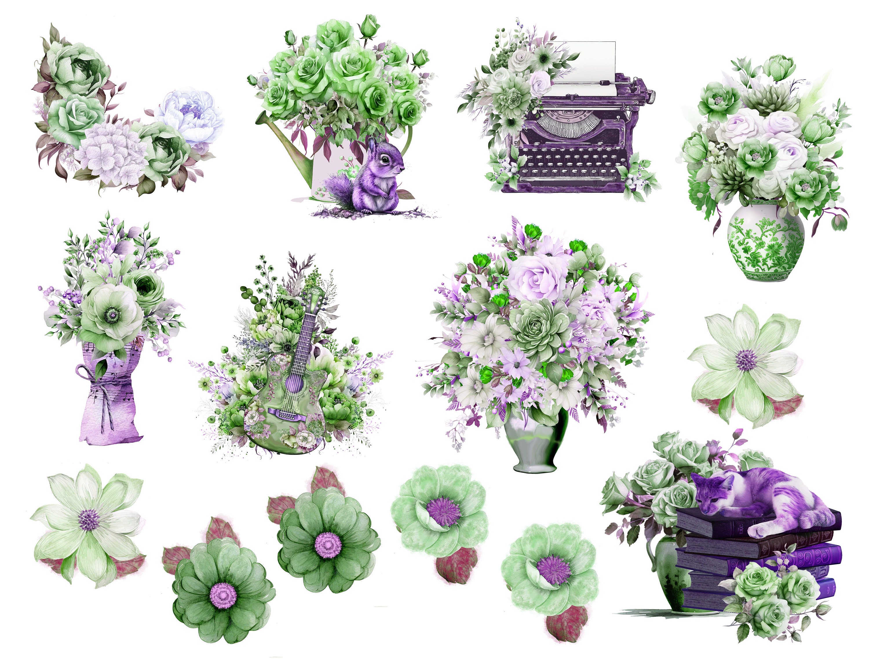 Green Tranquility Elements Kit, Digital Journal Kit 3 - Etsy