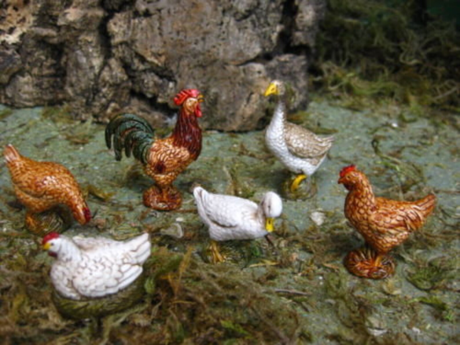 Nativity Scene Animal Figurines Chicken Rooster Duck Landi | Etsy