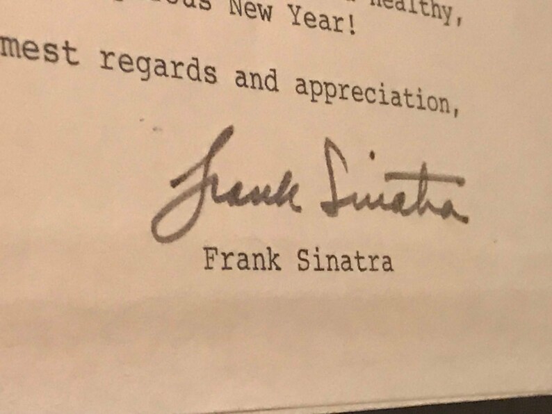 AUTHENTIC FRANK SINATRA Signed Letter With Rare Button and - Etsy