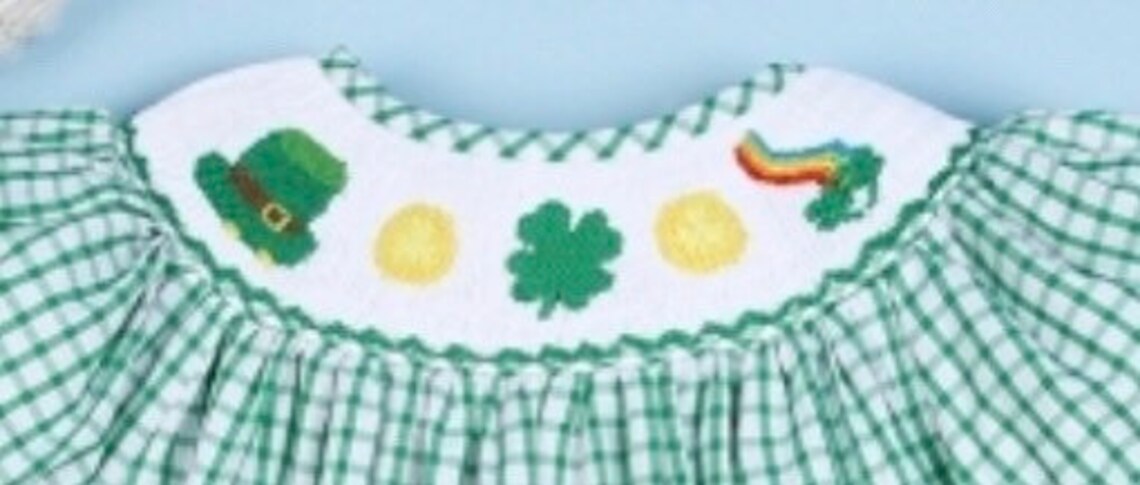 Beautiful St. Patrick Smocked Dress-size Chart Attached With - Etsy