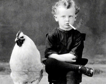 Chicken With Boy Smoking - Etsy