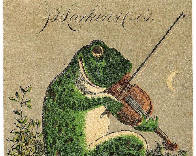Antique Frog Vintage Frog Painting Playing Violin Music Victorian ...