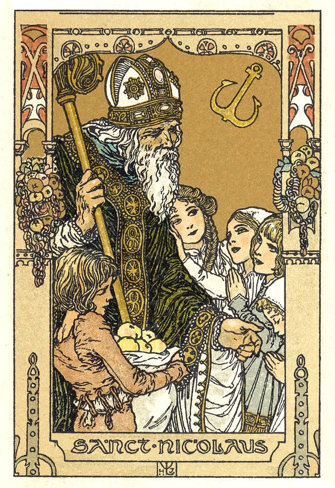Saint Nicholas – Heinrich Lefler Print Poster - Etsy