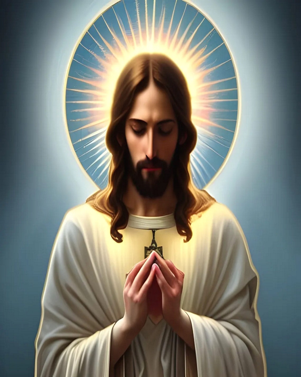 Jesus Sacred Heart Divine Mercy Christian Roman Catholic Print Poster ...