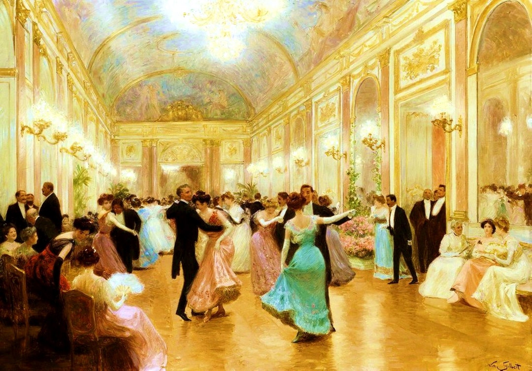 An Elegant Evening Ball Dance Ballroom Dancing Painting by Victor ...