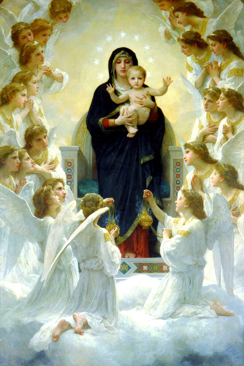 Mary Queen of Angels Maria Regina Angeli By William Bouguereau | Etsy