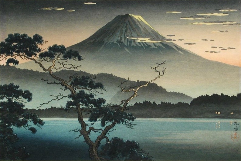 Fuji From Lake Kawaguchi by Tsuchiya Koitsu Print Poster - Etsy