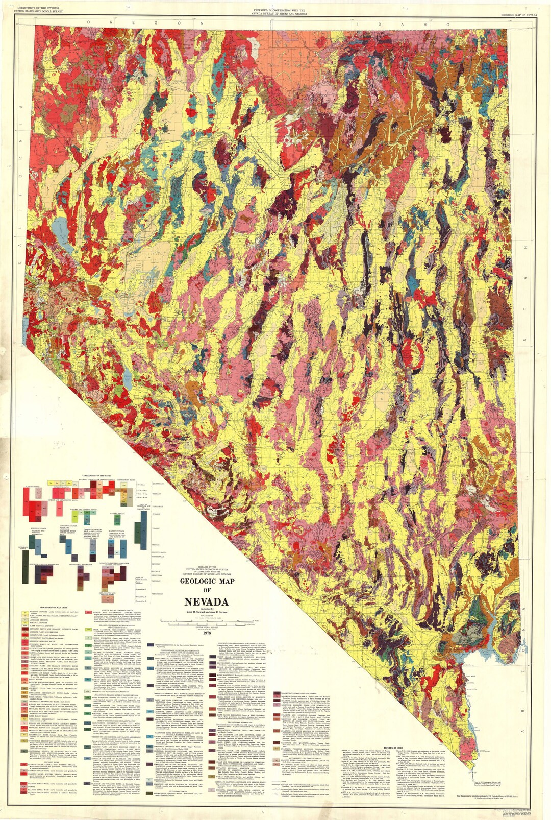 Geology Map of Nevada Print Poster - Etsy