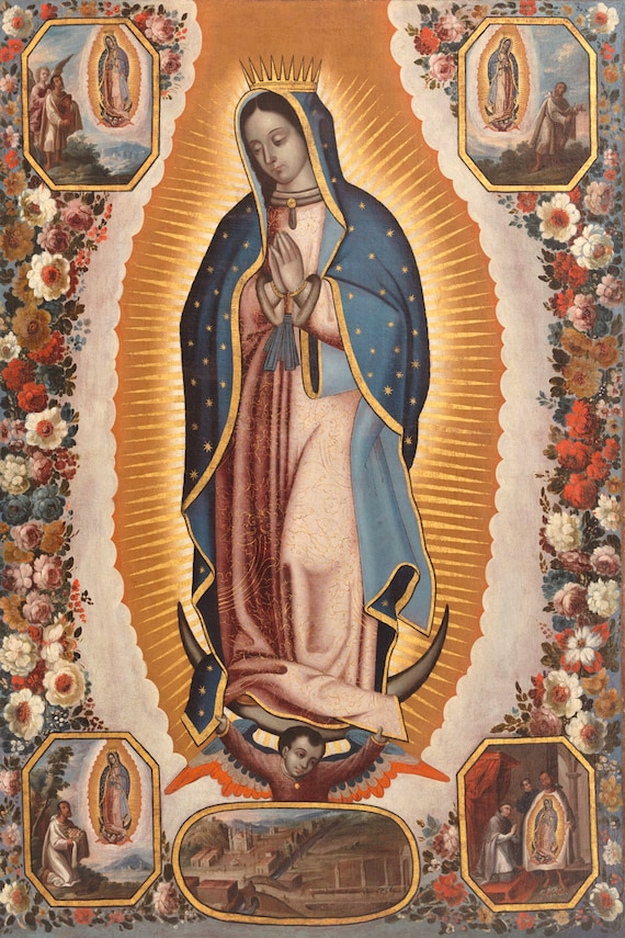 Our Lady Of Guadalupe Print Poster Etsy