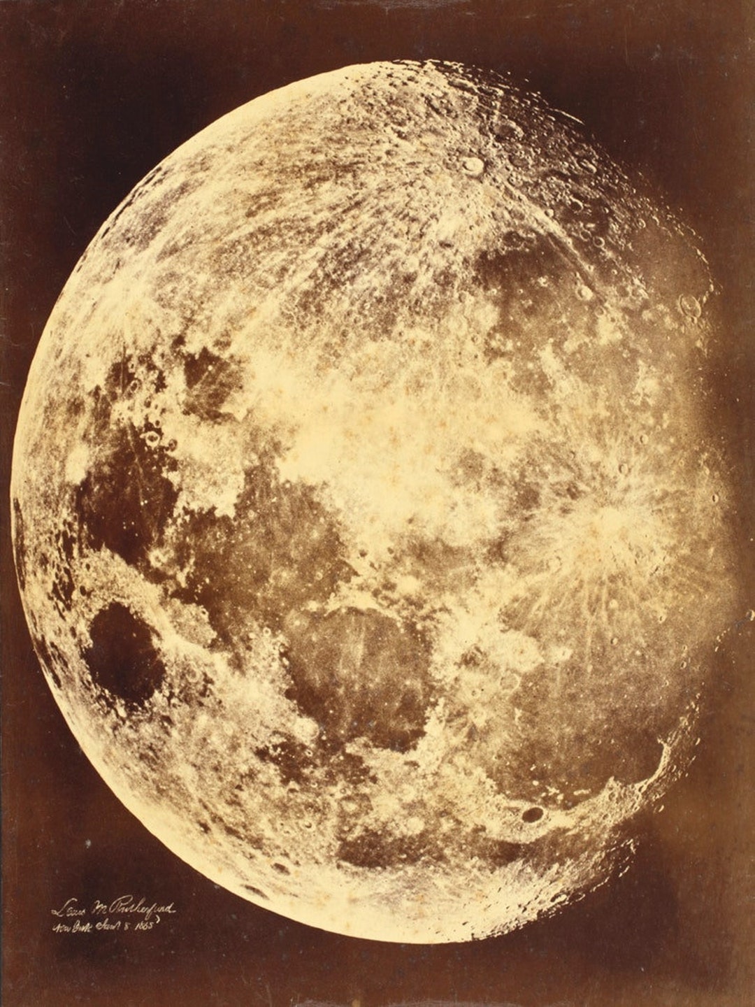 Photograph of the Moon by Lewis Morris Rutherfurd Print Poster - Etsy