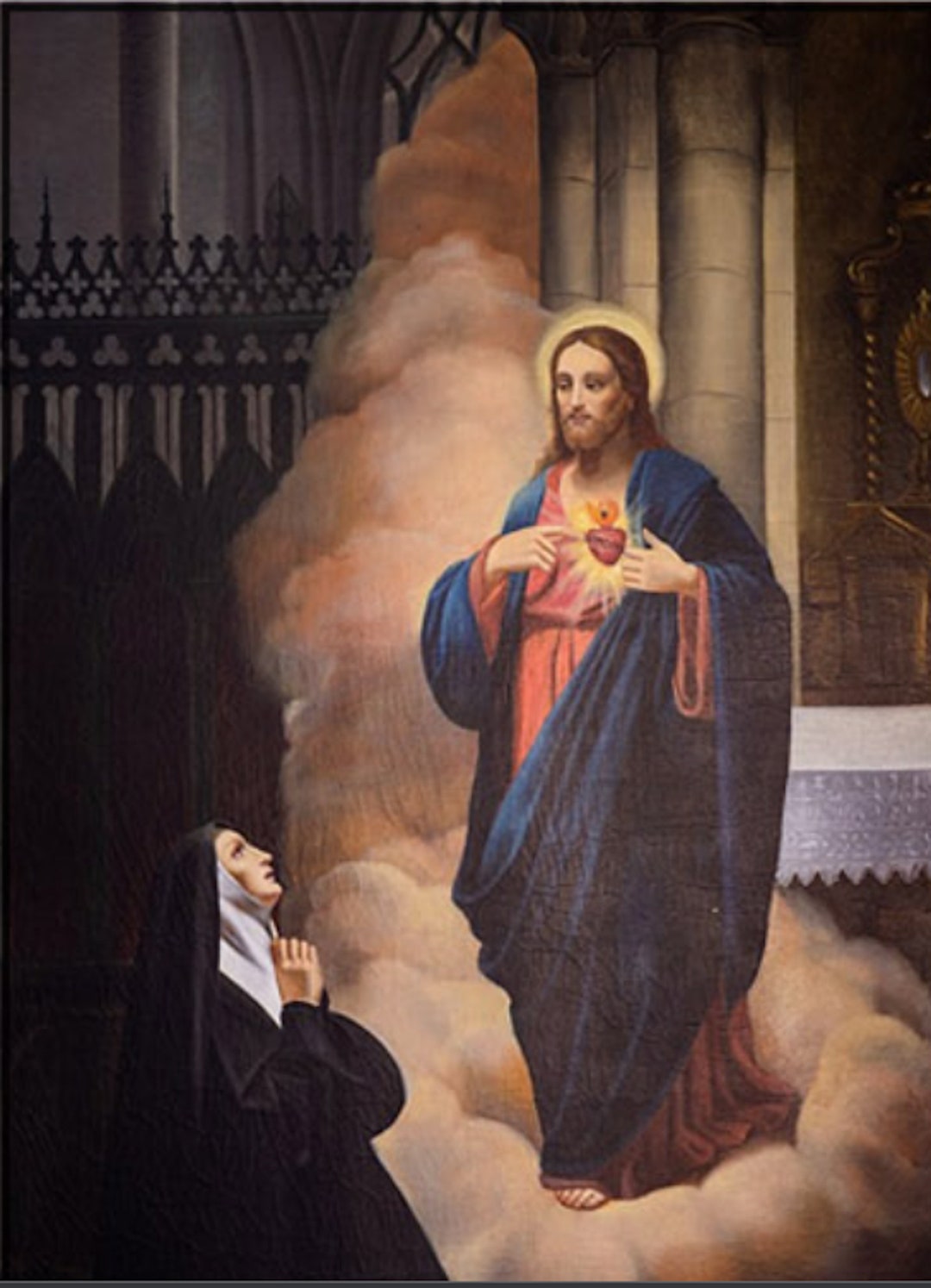 Sacred Heart and Saint Margaret Mary Print Poster - Etsy