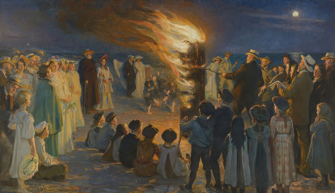 Peder Severin Kroyer - Midsummers Eve Bonfire on Skagens Beach Print Poster - Etsy
