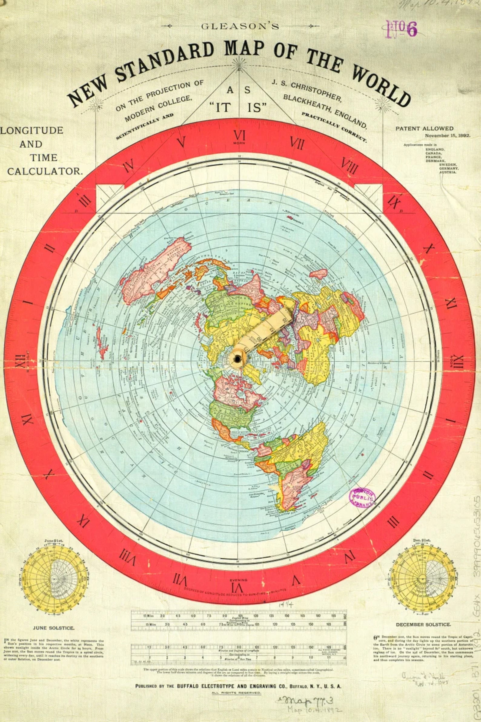 Alexander Gleason's New Standard Map of the World 1892 - Etsy