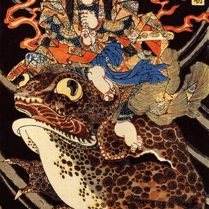 Tenjiku Tokubei Riding a Giant Toadn Hiroshige Ukiyo E Print - Etsy