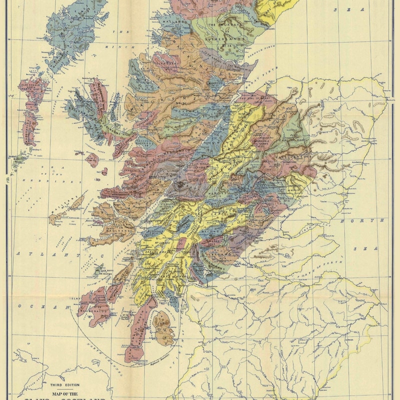 Scotland Clan Map - Etsy