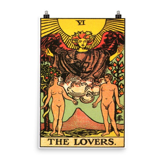 the-lovers-tarot-card-print-poster-etsy
