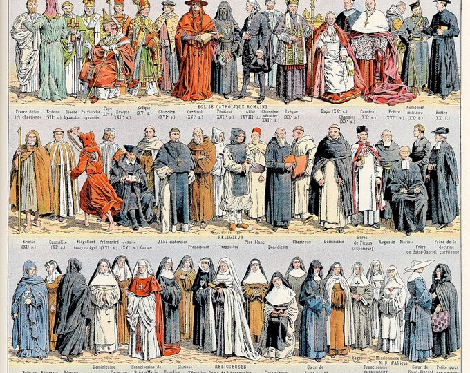 Costumes of the Clergy in History Priest Clothes Print Poster - Etsy