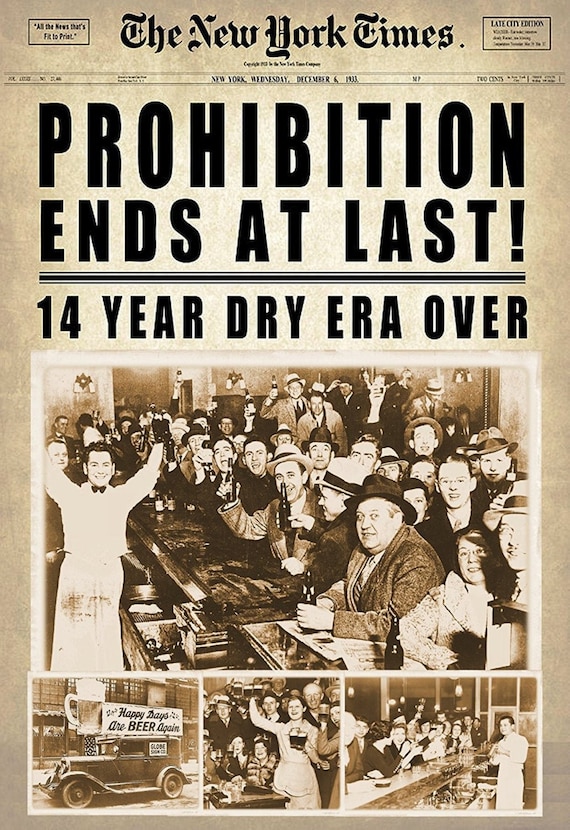 Prohibition Ends Newspaper
