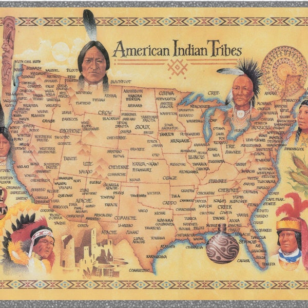 Native American Map - Etsy