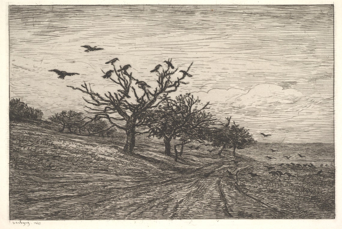 Tree Filled With Crows 1867 Charles Francois Daubigny Print | Etsy