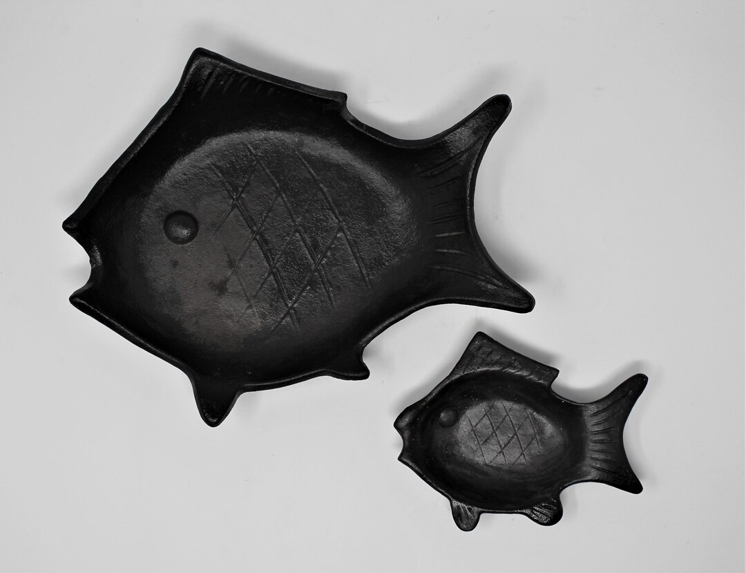 Vintage Fish-shaped Ironware Skillets From Nanbu Japan From Mid-century ...