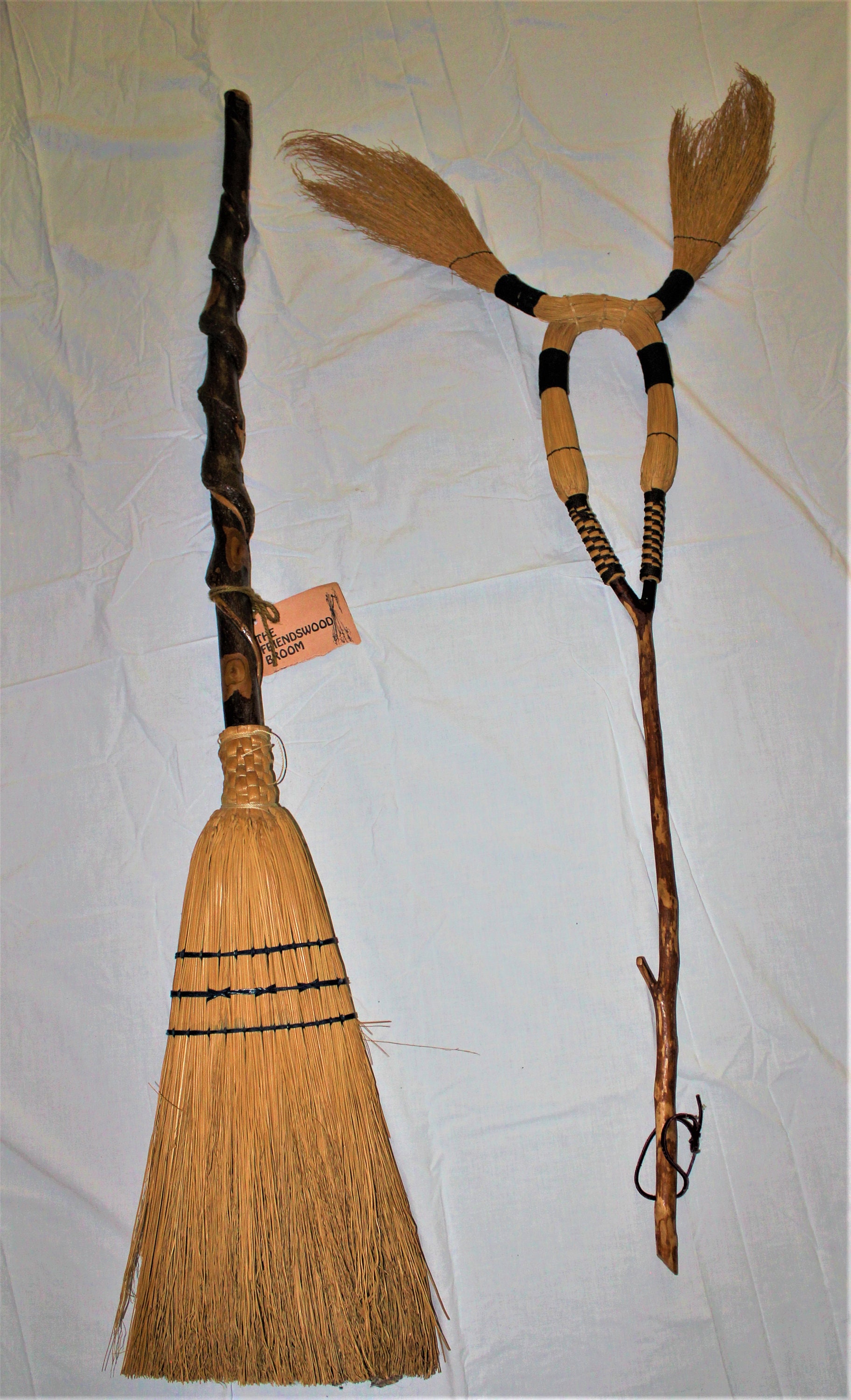 Two Vintage Broom Art Pieces Including Friendswood Broom by Ralph Gates ...