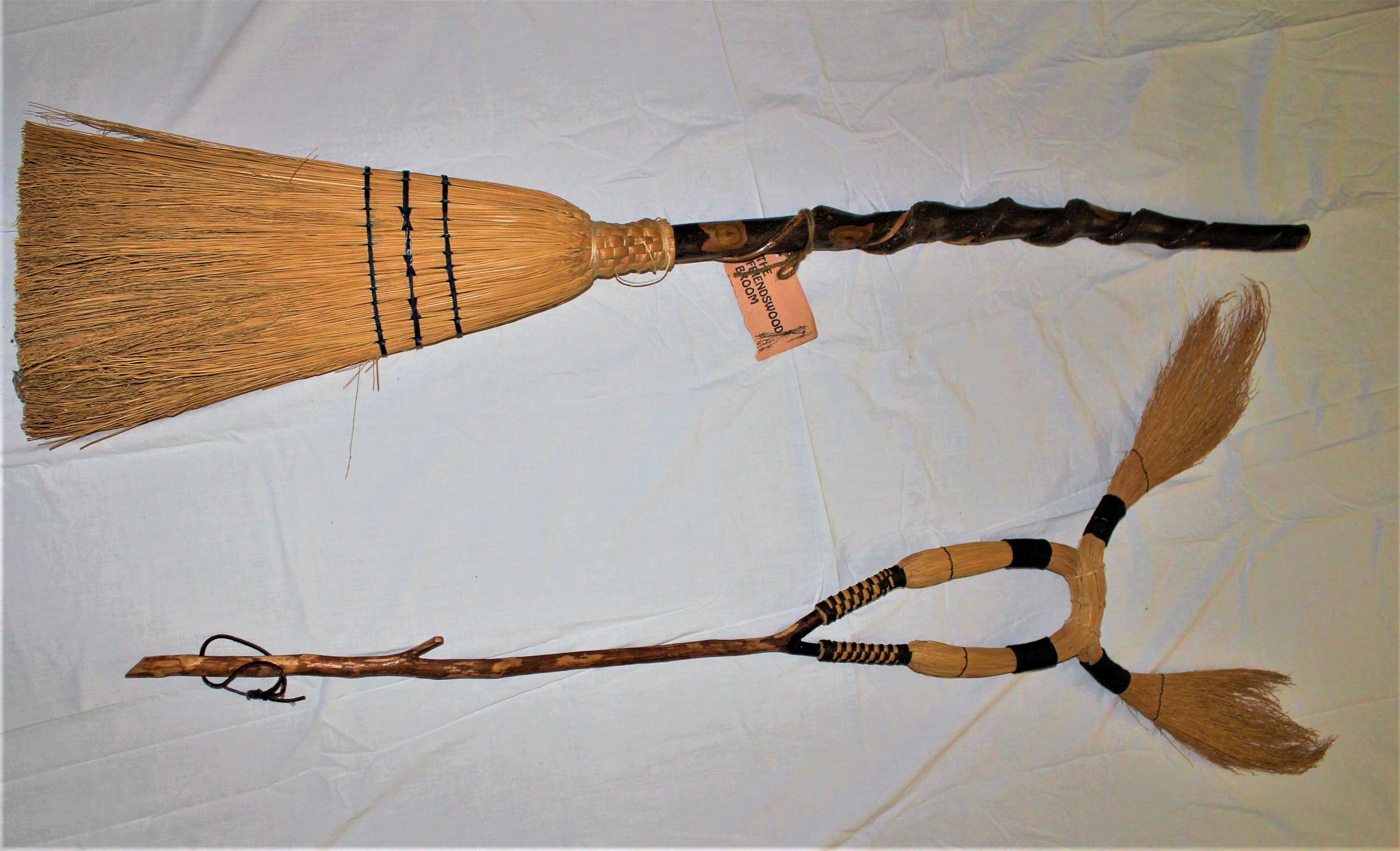 Two Vintage Broom Art Pieces Including Friendswood Broom by Ralph Gates ...