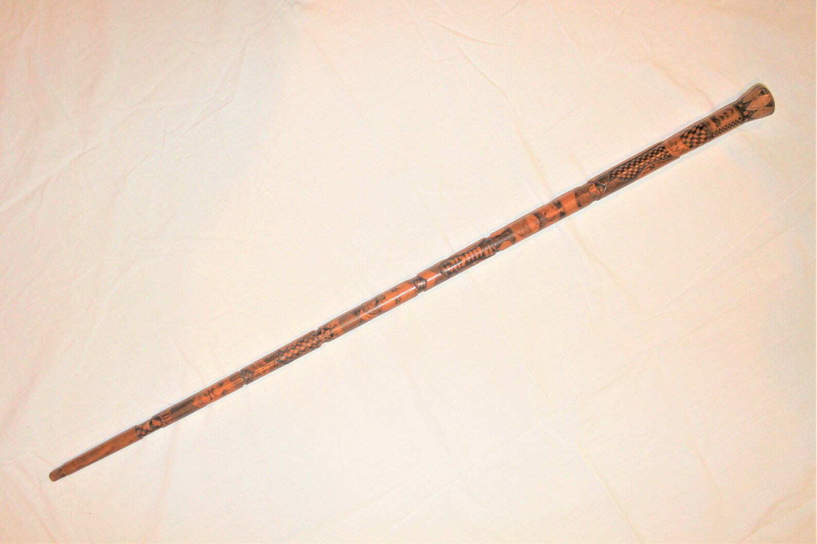 Gorgeous Vintage Folk Art Cane With Visages of Mckinley, Roosevelt ...