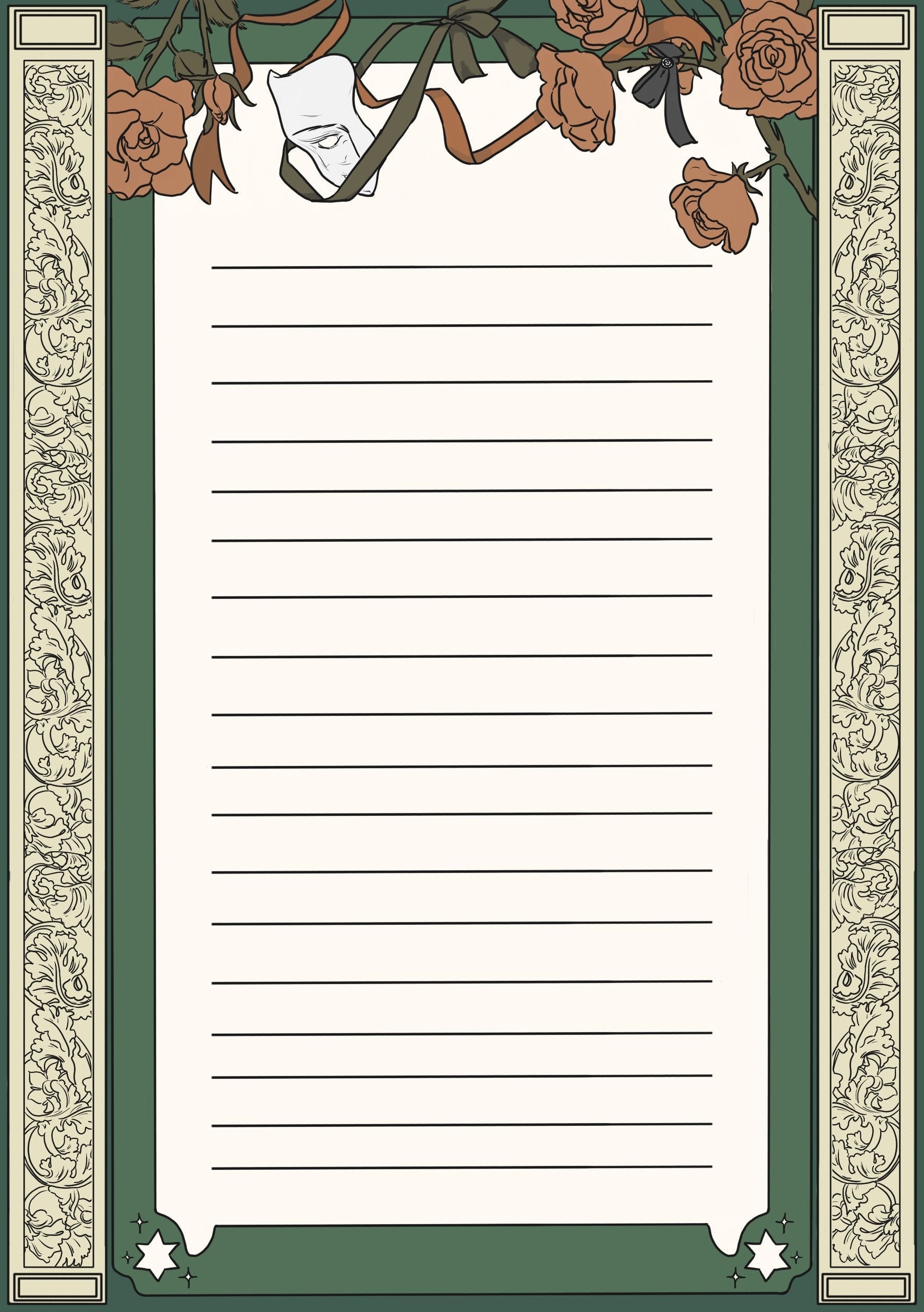 Phantom of the Opera Printable Stationary Paper - Etsy