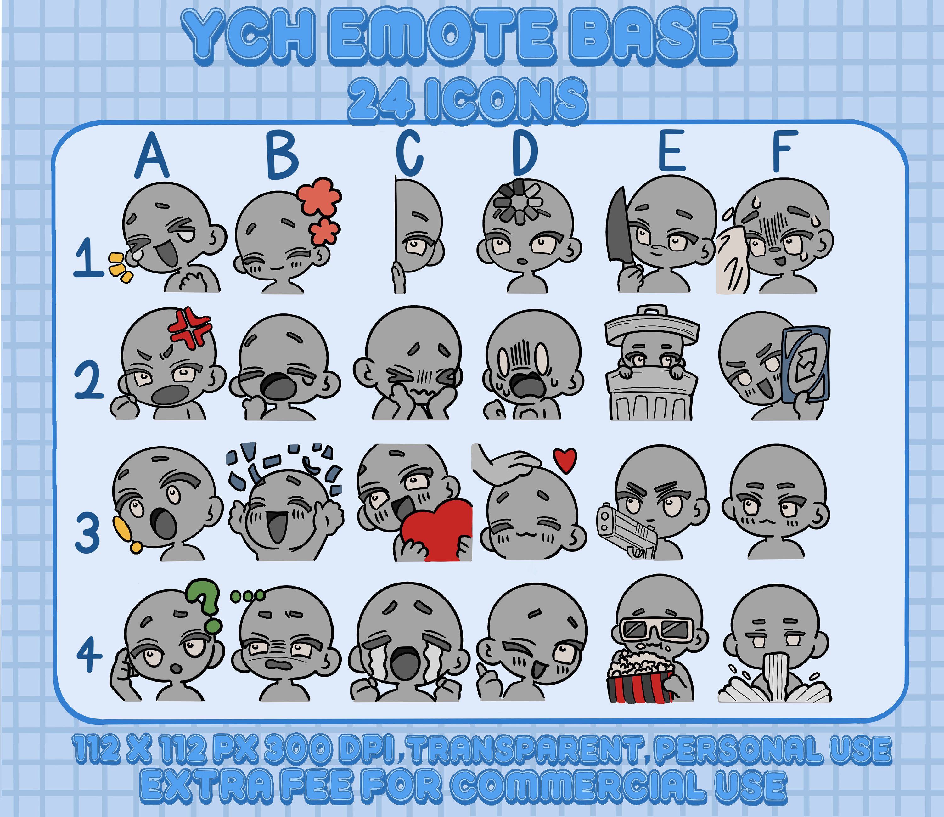 5x Custom YCH Twitch Emotes Discord Emotes Commission - Etsy