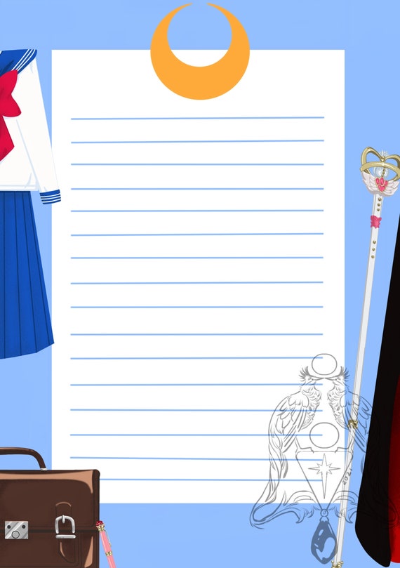 Sailor Moon Printable Stationary Letter Paper | Etsy