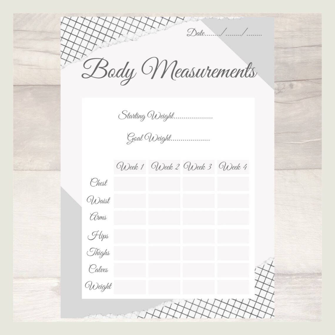 BODY MEASUREMENTS CHART • Printable Body Measurements Chart 2 Pages ...