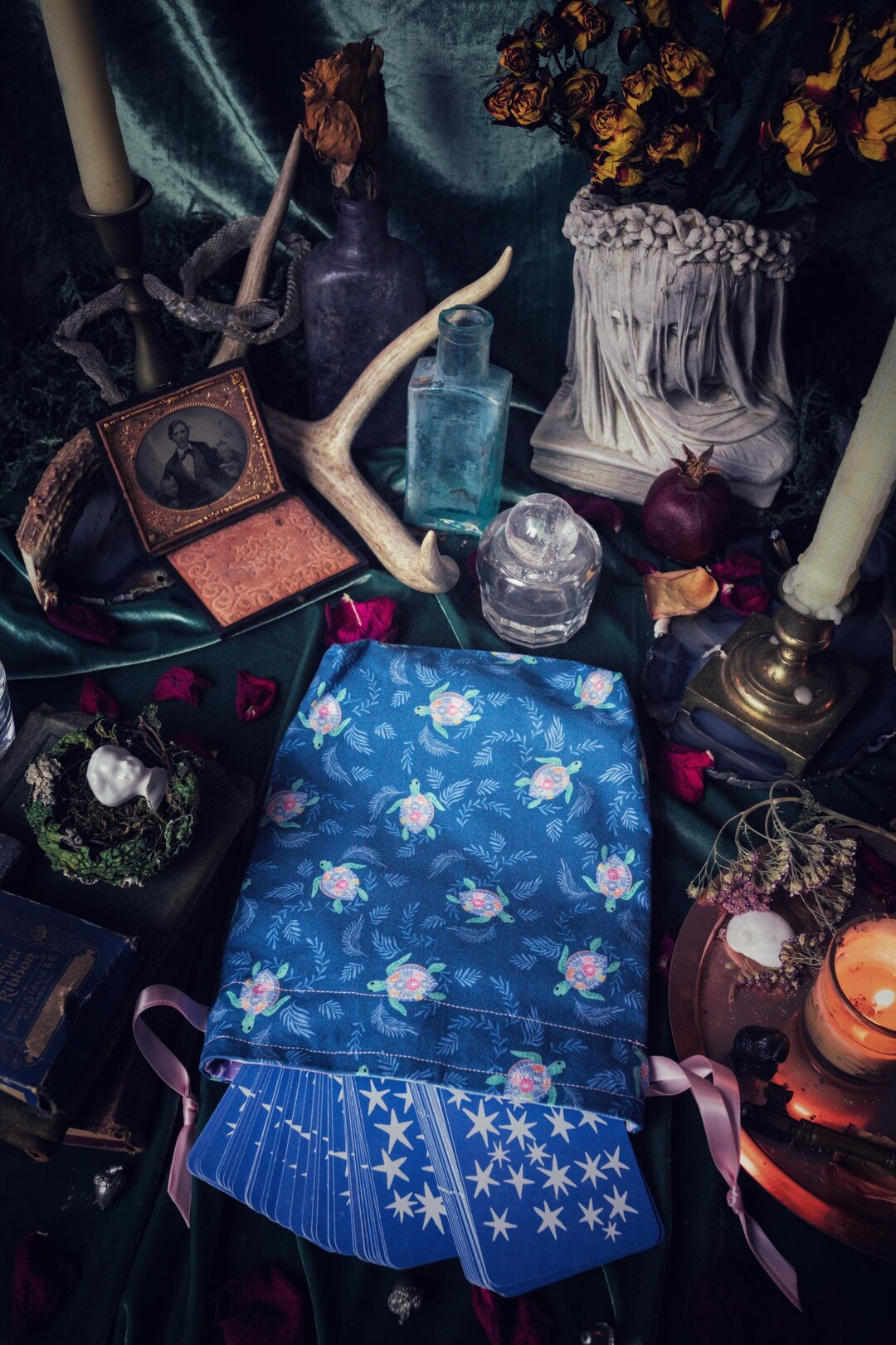 Large Blue Sea Turtles Tarot Bag Oracle Bag Rune Bag Fully Lined ...