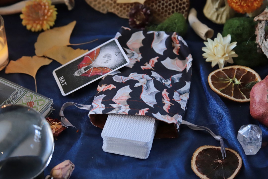 Small Bat Species in Flight Mini Tarot Deck Bag Oracle Bag Rune Bag ...