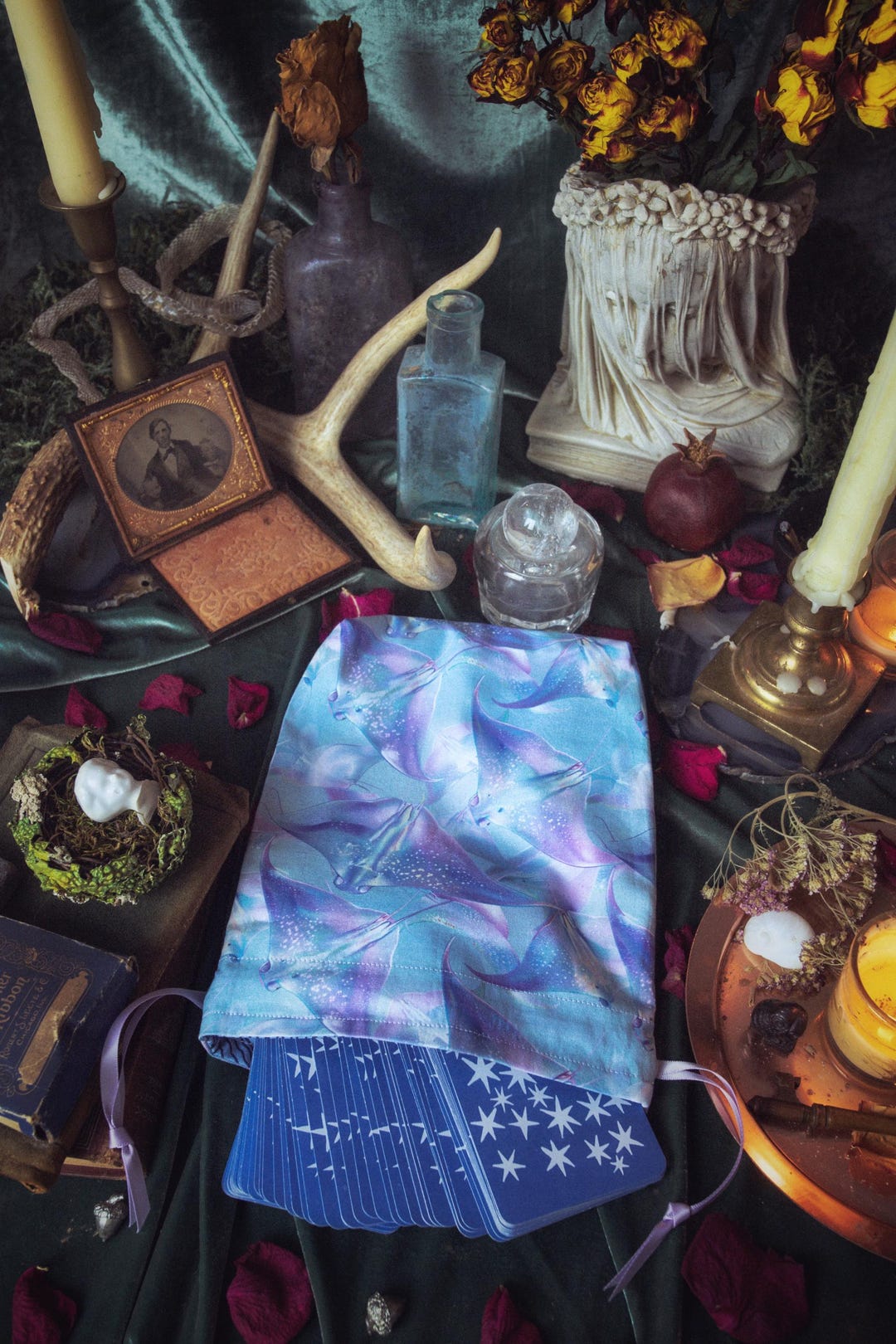 Large Dancing Manta Rays Tarot Bag Oracle Bag Rune Bag Fully Lined ...